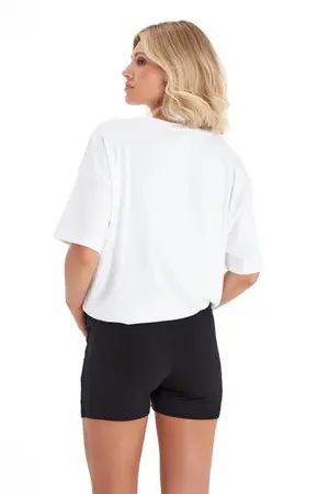ACCOUCHEE Foldover Waistband Maternity Shorts - Black