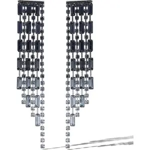 Jessica Simpson Tiered Crystal Fringe Drop Earrings - Gold