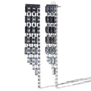 Jessica Simpson Tiered Crystal Fringe Drop Earrings