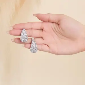 Jessica Simpson Pave Teardrop Clip-on Earrings