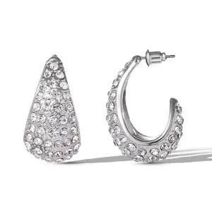 Jessica Simpson Pave Teardrop Clip-on Earrings