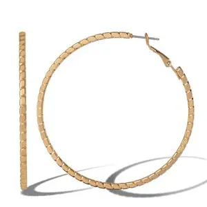 Jessica Simpson Textured Omega Hoop Earrings