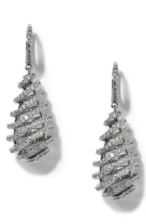 Nadri Pisa Open Pavé Drop Earrings - Rhodium