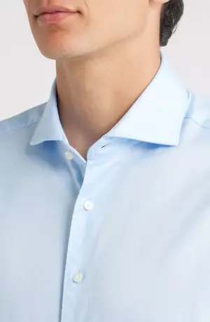 1863 BY ETERNA Soft Luxury Modern Fit Dress Shirt - Light Blue