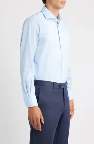 1863 BY ETERNA Soft Luxury Modern Fit Dress Shirt - Light Blue