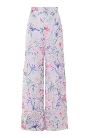 PatBO Amaryllis Embroidered Straight Leg Pants