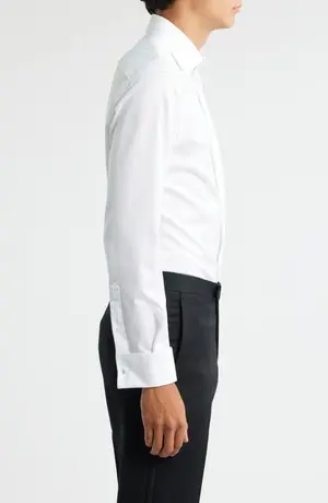 1863 BY ETERNA Luxury Covered Placket Non-iron Dress Shirt