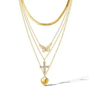 Jessica Simpson Layered Pendant Necklace - Gold