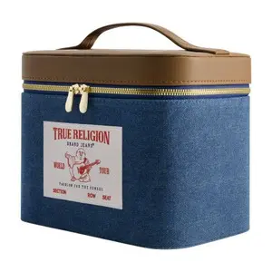 True Religion Large Cosmetic Case With Mirror