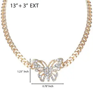 Jessica Simpson Tone Butterfly Pendant Chain Necklace - Gold
