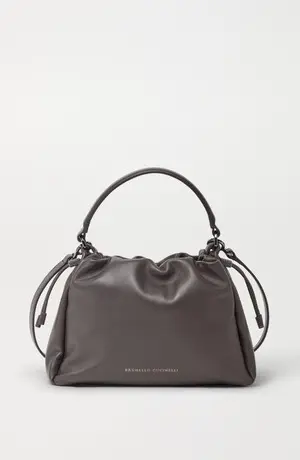 Brunello Cucinelli Small Leather Bucket Bag - Brown