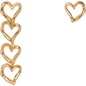 Maje Asymmetric Heart Earrings - Light Gold