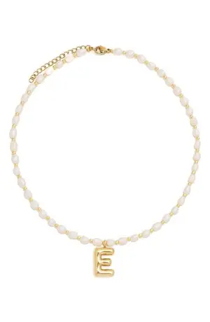 PETIT MOMENTS Dainty Initial Pendant Necklace Gold-e