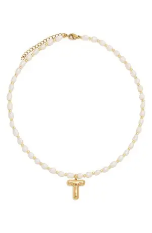 PETIT MOMENTS Dainty Initial Pendant Necklace - Gold