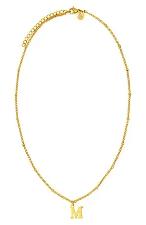PETIT MOMENTS Initial Pendant Necklace - Gold