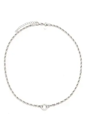 PETIT MOMENTS Rope Chain Necklace With Carabiner Clasp - Silver