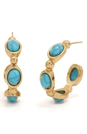 PETIT MOMENTS Bari Hoop Earrings - Turquoise