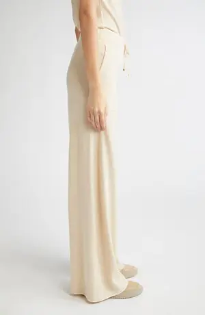 Eleventy Merino Wool Wide-leg Trousers - 02a-01 Beige And White