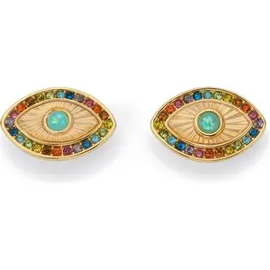 Kurt Geiger Studded Evil Eye Stud Earrings - Gold/multi