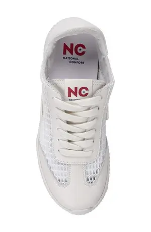 NATIONAL COMFORT Alinna Leather Sneakers - White Fabric