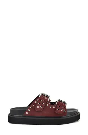 Nine West Eleny Two-strap Sandal - Dark Red 600