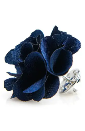 BROOKLYN BRIGADE Flower Lapel Pin - Navy