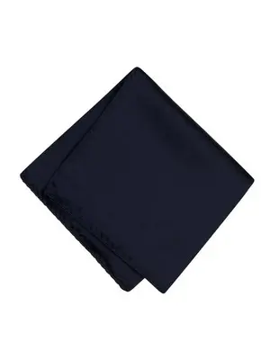 BROOKLYN BRIGADE Solid Satin Pocket Square - Navy