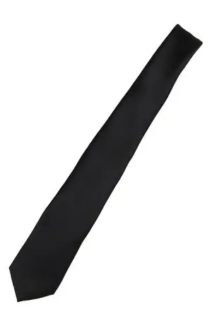 BROOKLYN BRIGADE Solid Satin Neck Tie - Black
