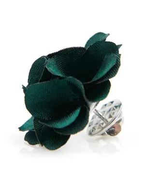 BROOKLYN BRIGADE Flower Lapel Pin - Emerald