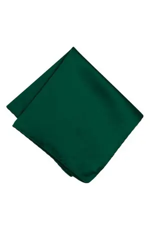 BROOKLYN BRIGADE Solid Satin Pocket Square Emerald