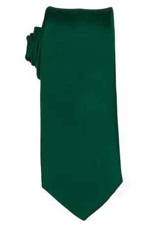 BROOKLYN BRIGADE Polished Satin Standard Neck Tie Emerald