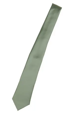 BROOKLYN BRIGADE Solid Satin X-long Tie - Sage