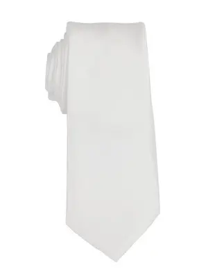 BROOKLYN BRIGADE Solid Satin Neck Tie - White