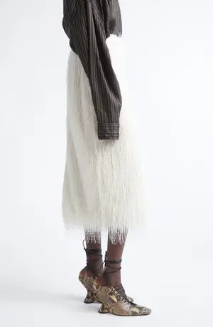 Dries Van Noten Sokna Fringe Midi Skirt