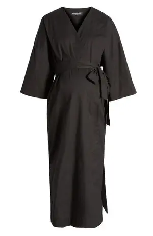 ACCOUCHEE Amaterasu Tie Belt Wrap Midi Dress