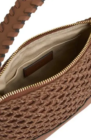 REISS Woven Leather Crossbody Bag