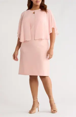 Connected Apparel Cape Effect Cocktail Dresses