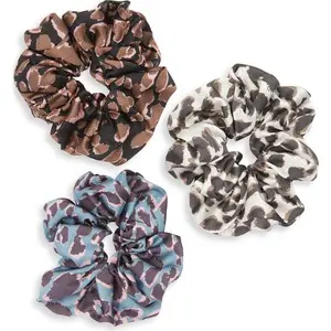Tasha 3-pack Leopard Print Scrunchies - Leopard Multi