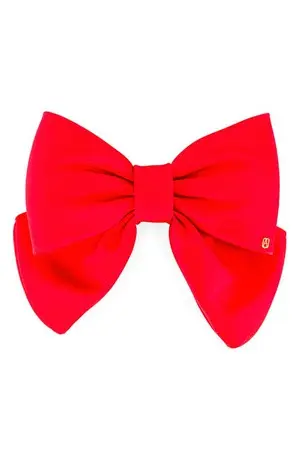 Alexandre De Paris Silk Bow Barrette - Red