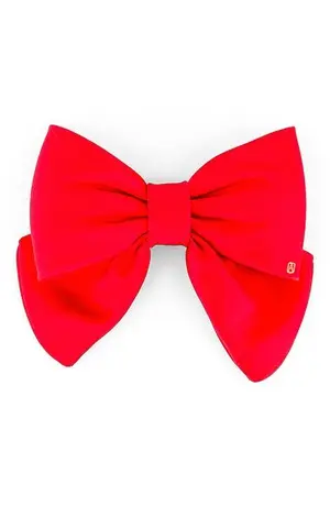 Alexandre De Paris Silk Bow Barrette - Red
