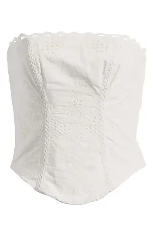 House Of Cb Livie Broderie Anglaise Strapless Top