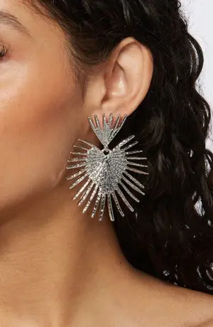 KENNETH JAY LANE Fan Drop Earrings - Silver