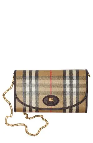 Burberry Highlands Coated Canvas Wallet On A Chain - Sand