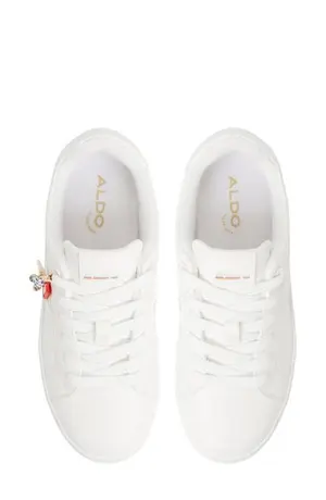 Aldo Low-top Sneaker With Charm Accent - White