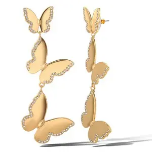 Jessica Simpson Butterfly Dangle Earrings - Gold