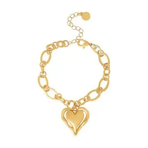 Bcbgmaxazria Heart Pendant Chain Bracelet - Gold