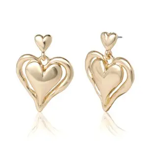 Bcbgmaxazria Double Heart Drop Earrings