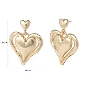 Bcbgmaxazria Double Heart Drop Earrings