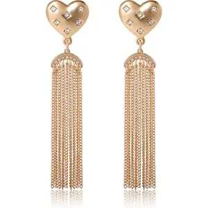 Bcbgmaxazria Tassel Heart Drop Earrings - Gold