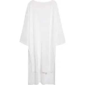 Alaïa Linen And Silk Caftan Dress - Blanc